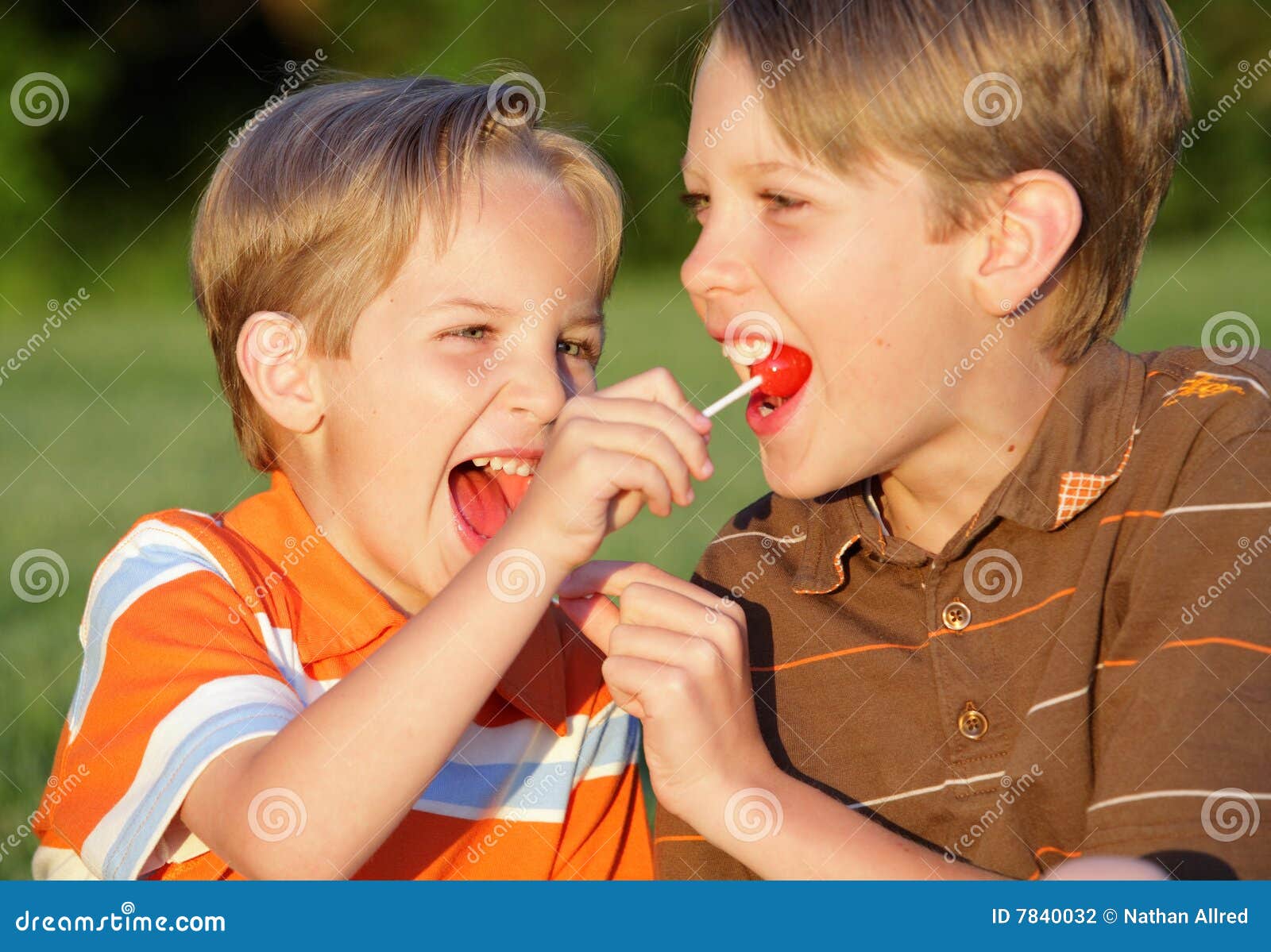 Sucker Sharing stock photo. Image of children, caucasian - 7840032