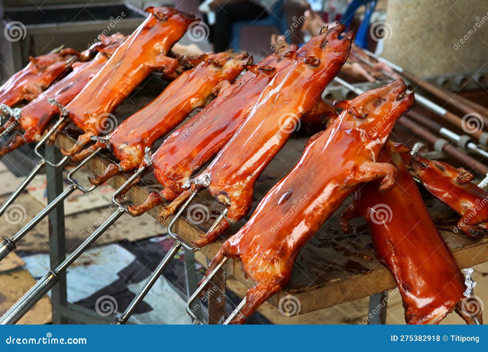 Suckling Pig in the Restaurant Being Grilled Stock Photo - Image of ...