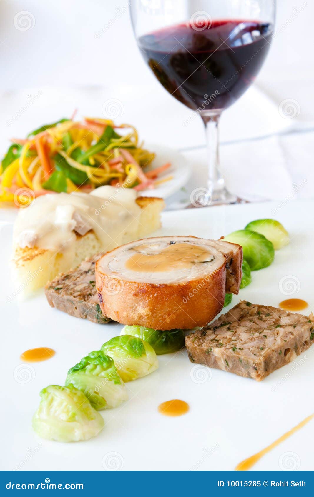 Suckling Pig Steak Served with Wine Stock Image - Image of vegetarian ...