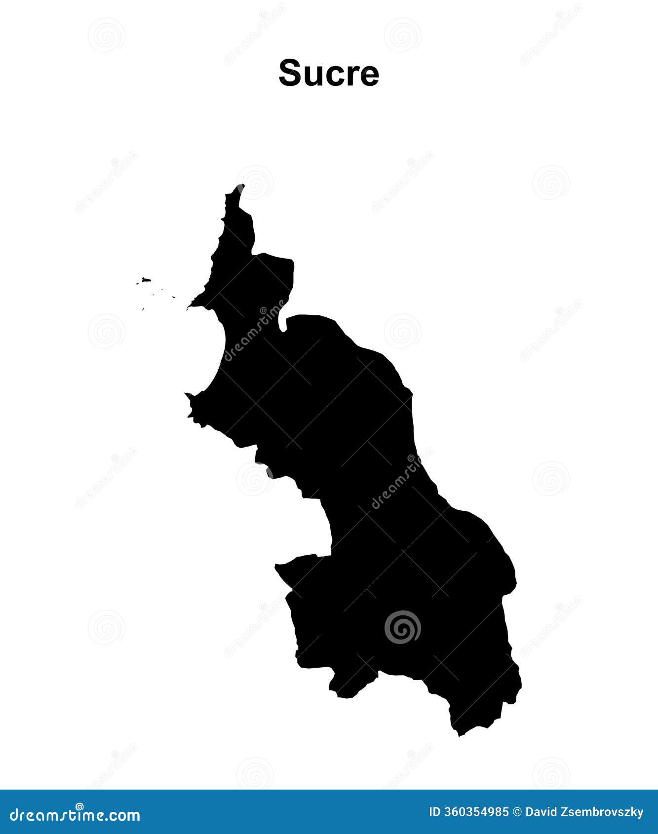 Sucre Outline Map Vector Illustration | CartoonDealer.com #323923828