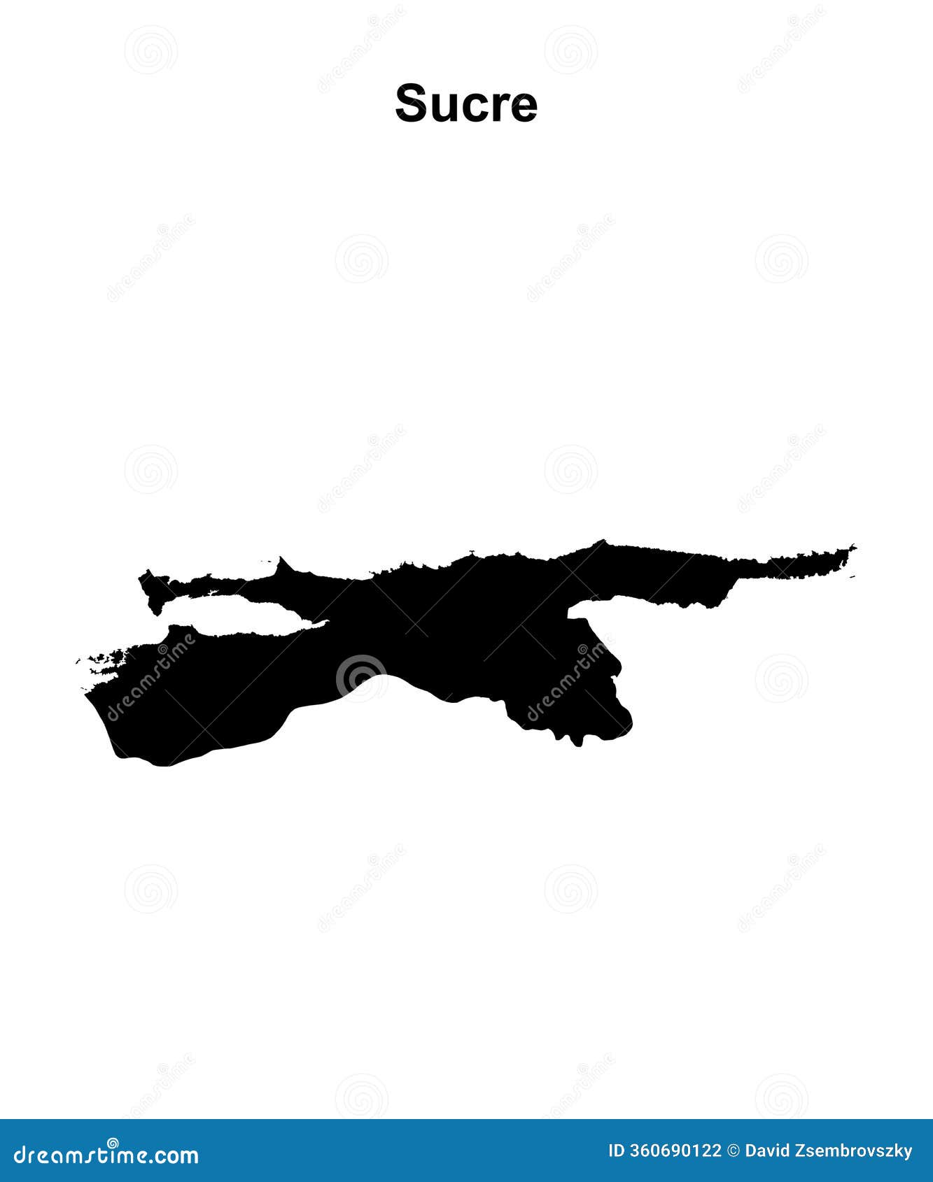 Sucre outline map stock illustration. Illustration of territory - 360690122