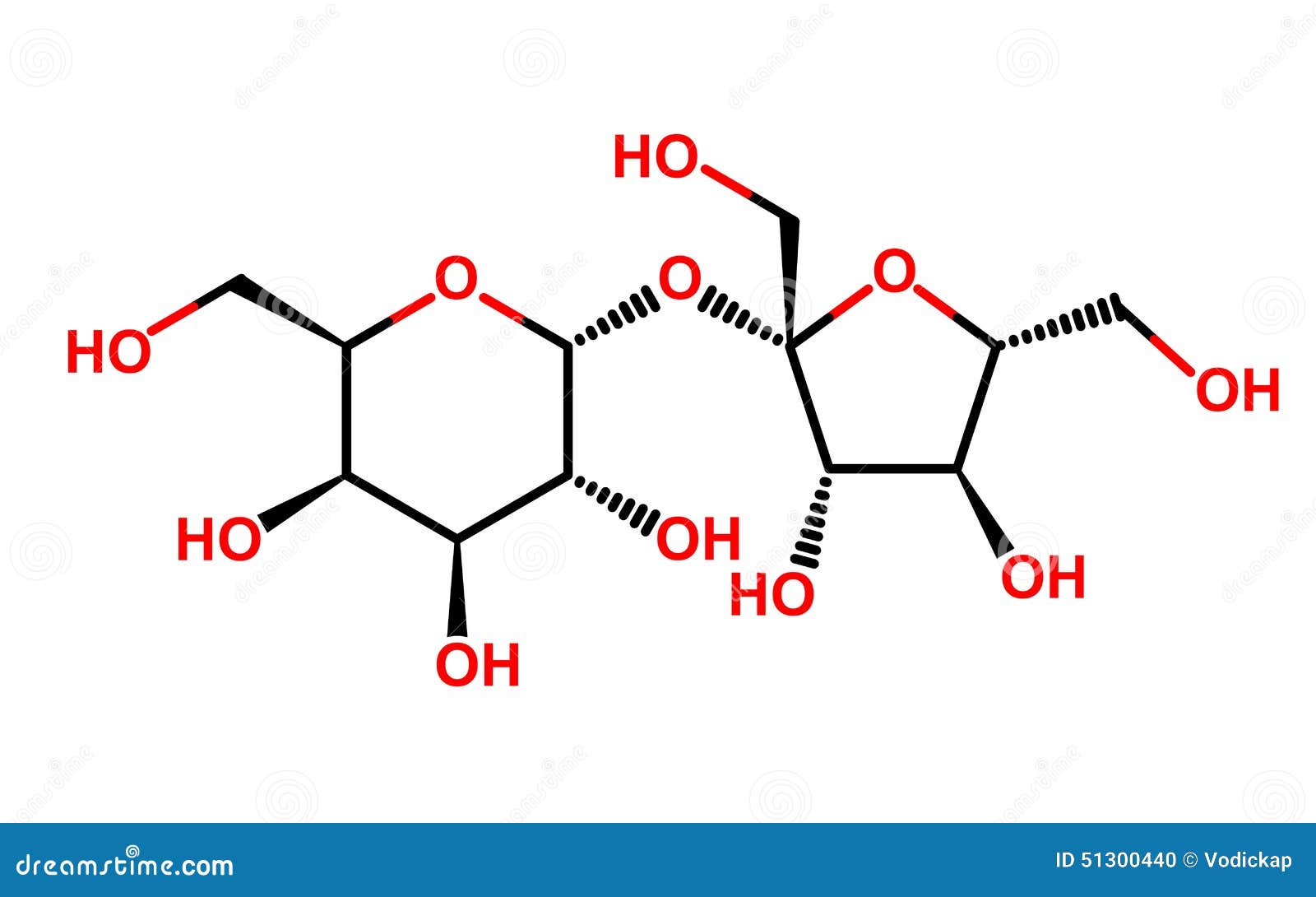 Sucrose stock vector. Illustration of model, sticks, atom - 51300440