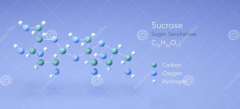 Sucrose, Saccharose, Sugar. Molecular Structure 3d Rendering ...