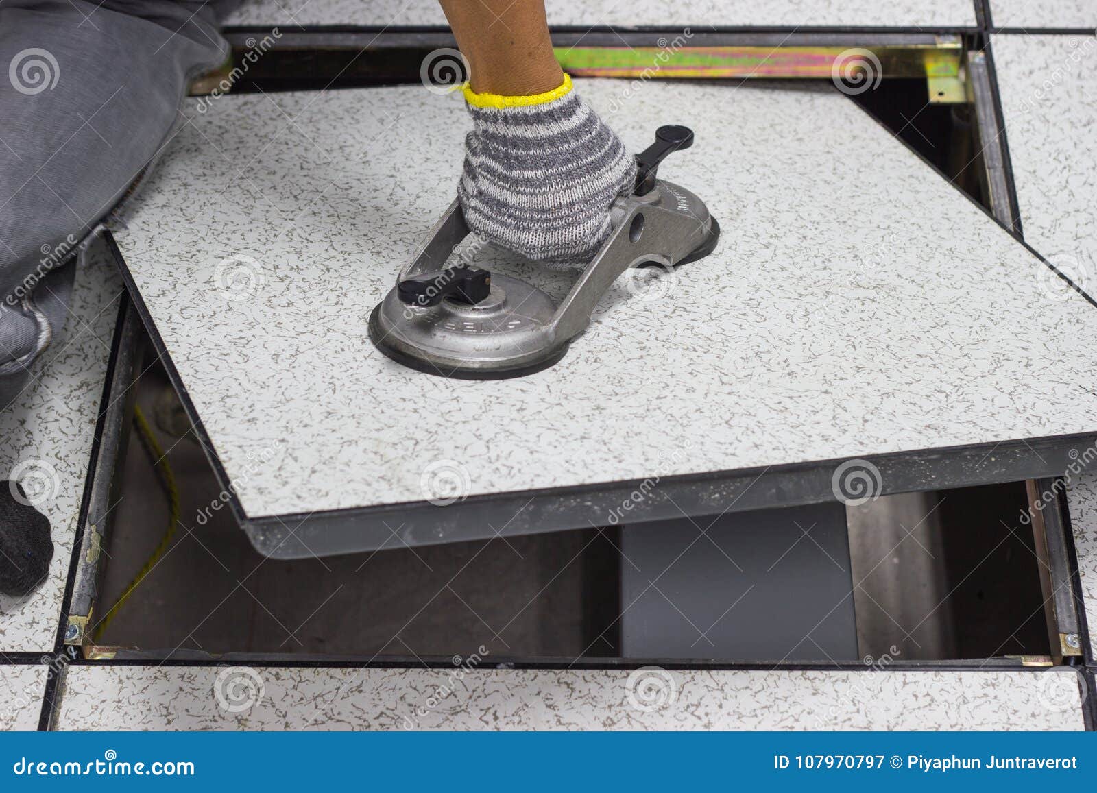 Suction Lifter - Tool Platform - the Open Floor in Server Room Raised ...