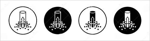 Suction Process Flat Line Icon Set. Suction Process Thin Line ...