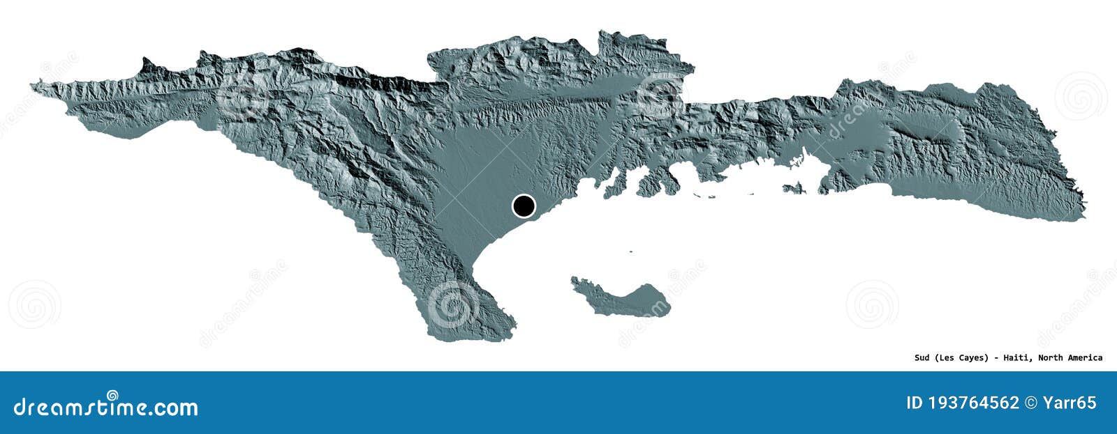 Sud, Department of Haiti, on White. Administrative Stock Illustration ...