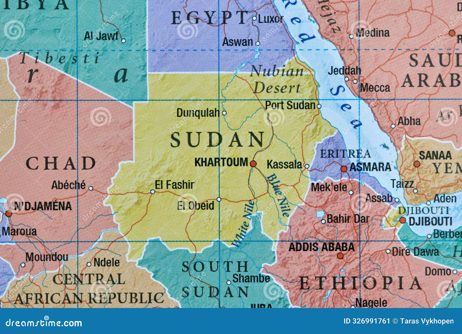 Sudan, Eritrea on the World Map Close-up Stock Image - Image of geopolitics, asmara: 326991761