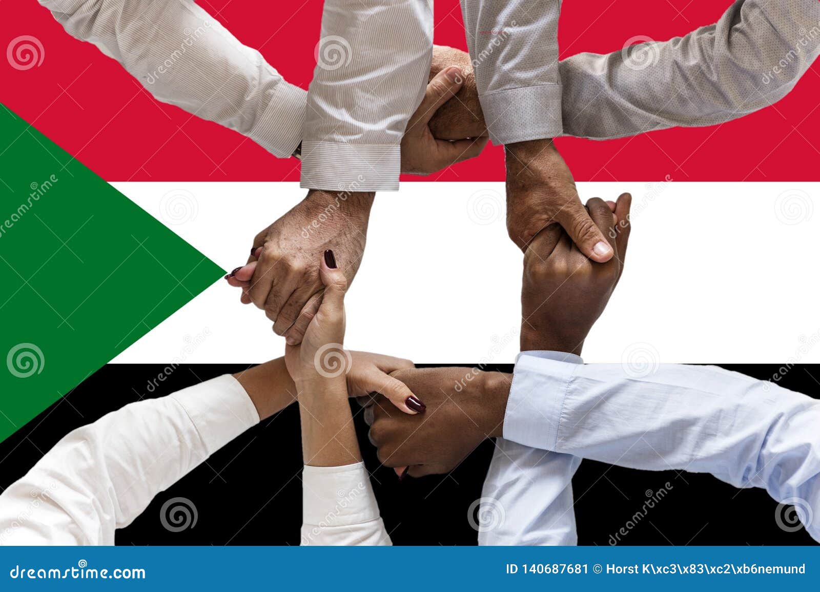 Sudan Flag, Intergration of a Multicultural Group of Young People Stock ... Sudan Flag, Intergration of a Multicultural Group of Young People Stock ...