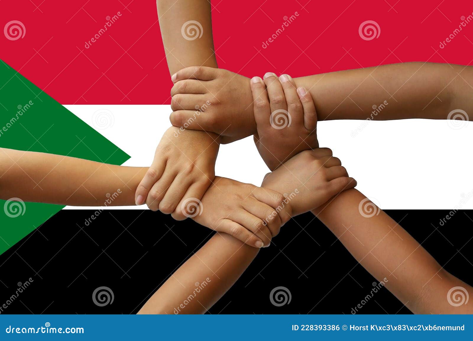 Sudan Flag, Intergration of a Multicultural Group of Young People Stock ... Sudan Flag, Intergration of a Multicultural Group of Young People Stock ...