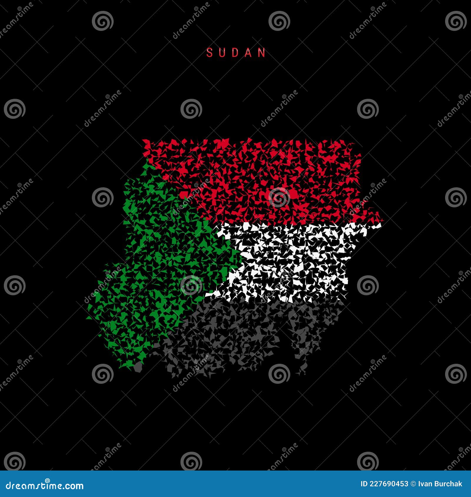 Sudan Flag Map, Chaotic Particles Pattern in the Sudanese Flag Colors ... Sudan Flag Map, Chaotic Particles Pattern in the Sudanese Flag Colors ...