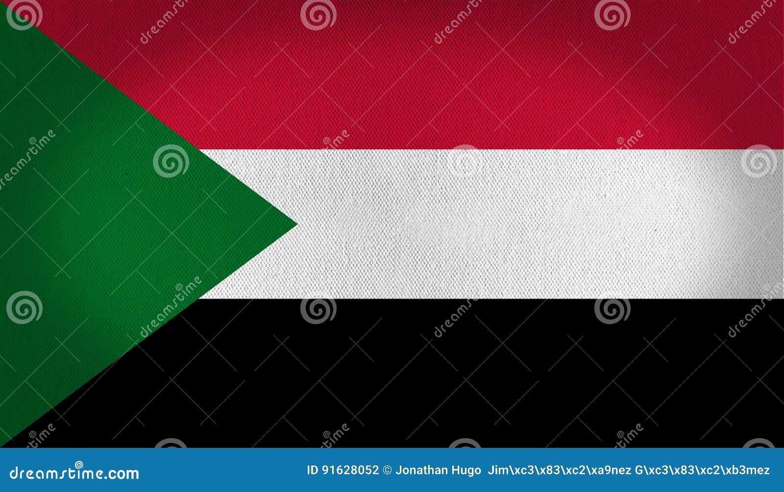 Sudan flag stock illustration. Illustration of three - 91628052