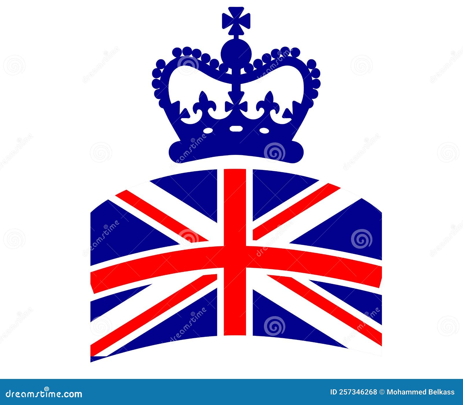 A Blue Crown British United Kingdom Flag Emblem Stock Illustration ...