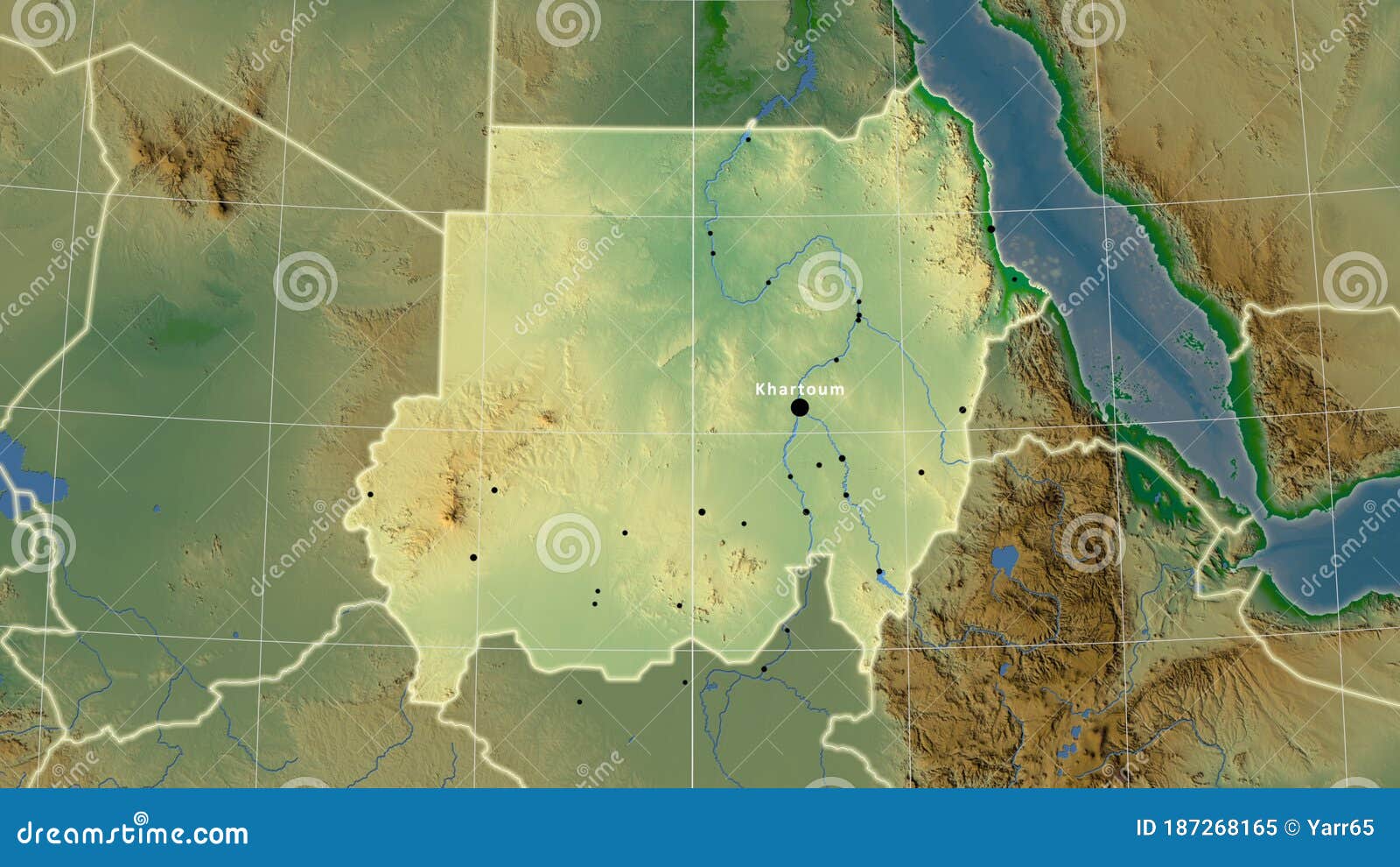 Sudan - Physical. Composition, Borders Stock Illustration - Illustration of border, world: 187268165