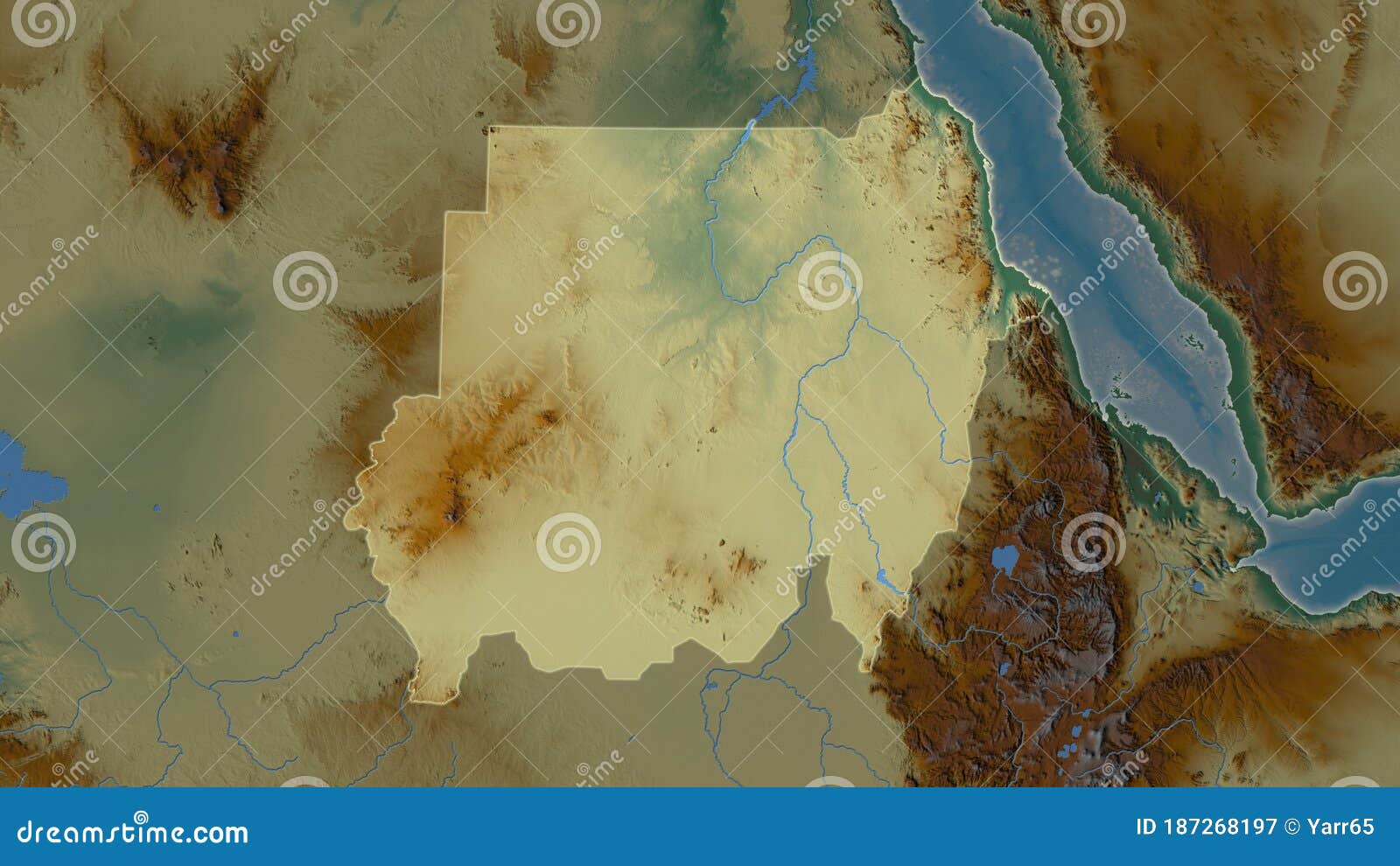 Sudan - Relief. Composition Stock Illustration - Illustration of globe ...