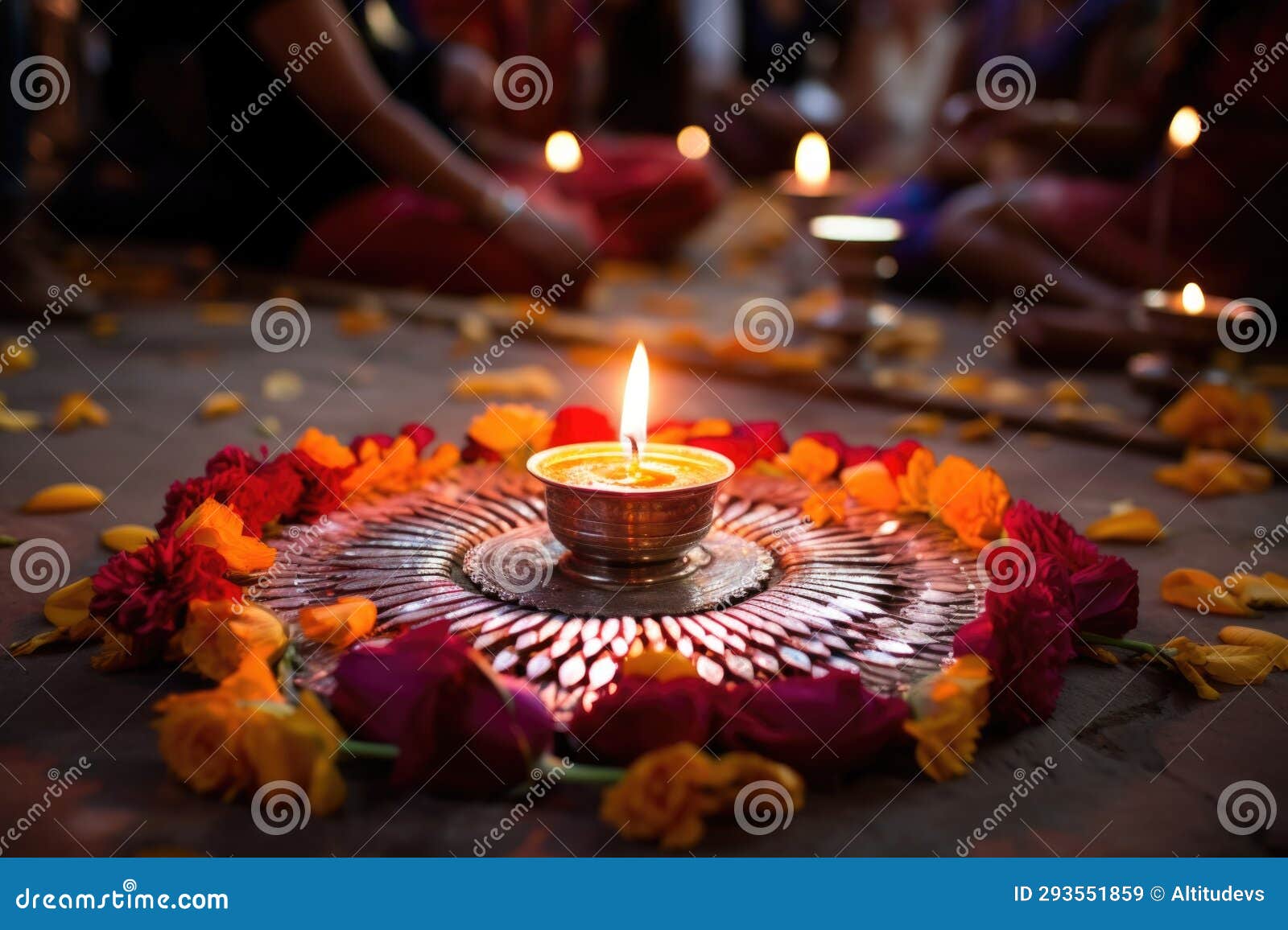 Sudarshana Chakra Decorated during a Hindu Ritual Stock Illustration ...