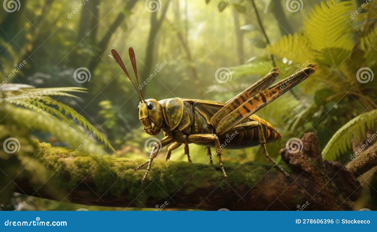 Locust Infestation in Forest Landscape Stock Illustration ...