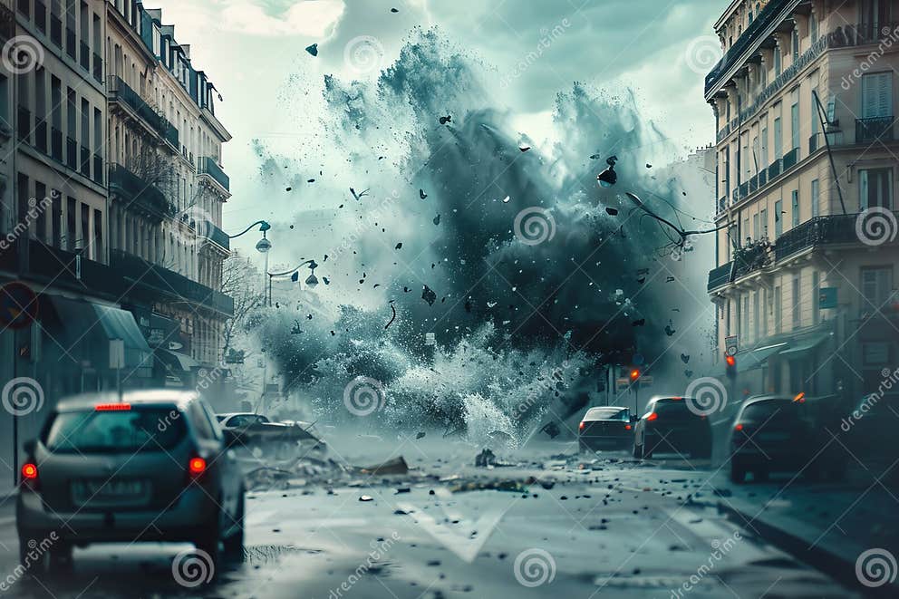 A Sudden Explosion in an Urban Setting, Causing Chaos and Destruction ... A Sudden Explosion in an Urban Setting, Causing Chaos and Destruction ...