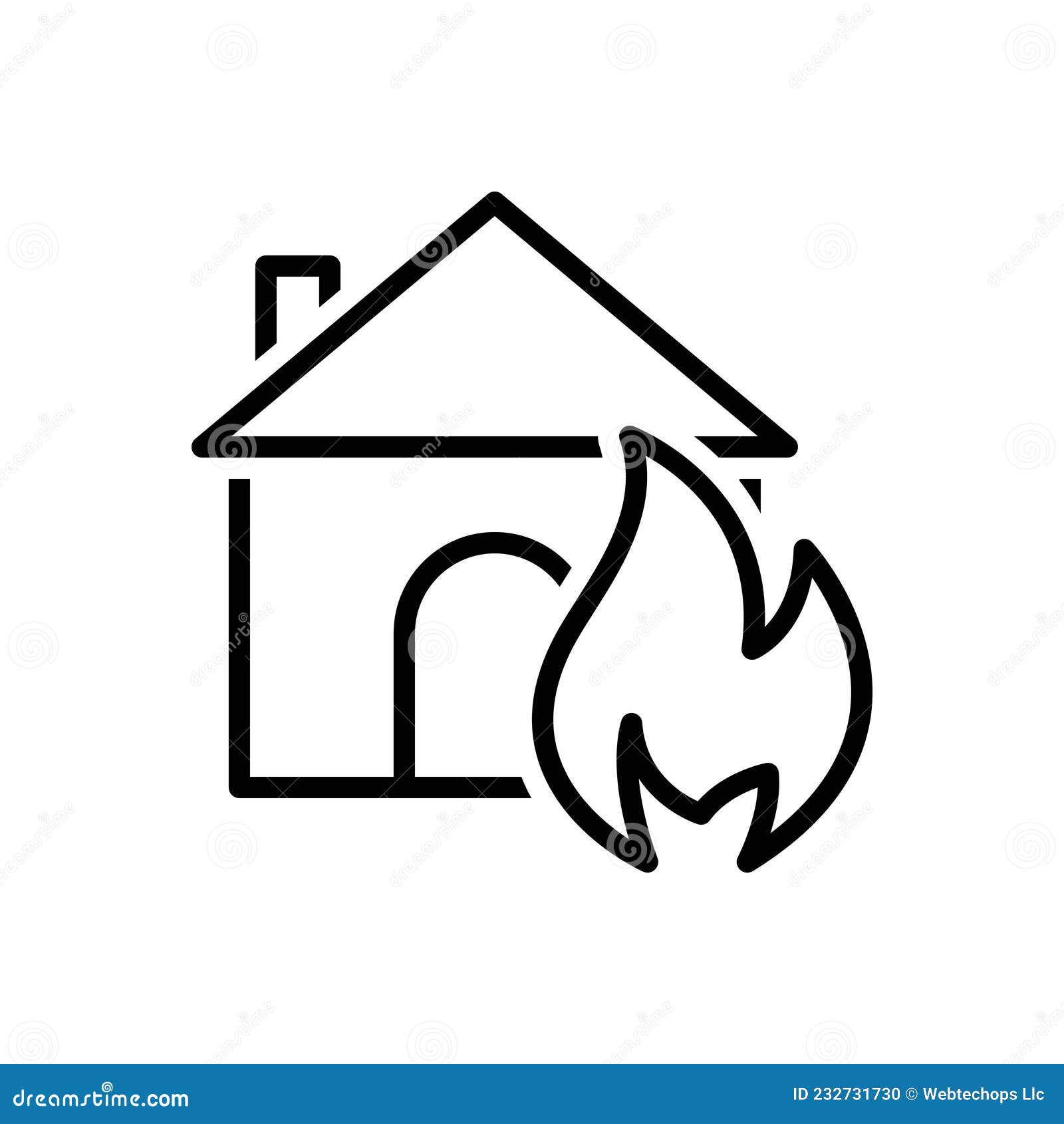 Black Line Icon for Suddenly, Abruptly and House Stock Vector ...