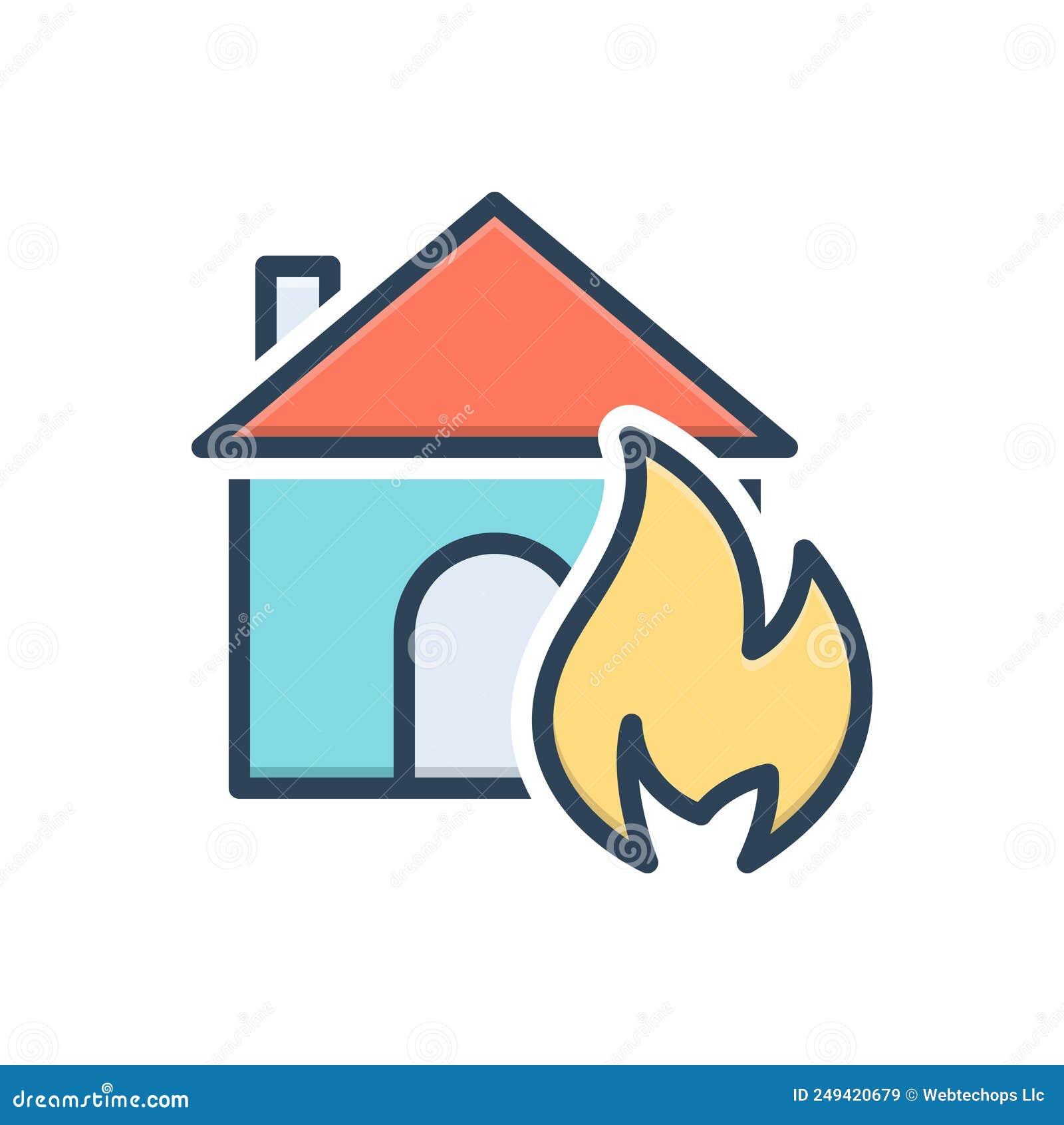 Color Illustration Icon for Suddenly, Abruptly and House Stock ...