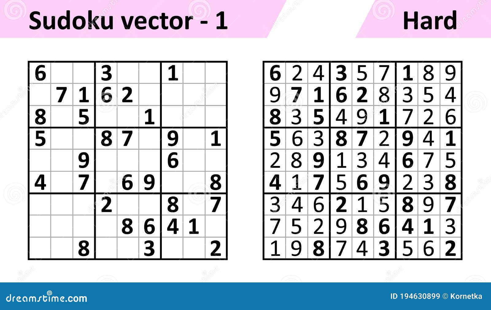 Sudoku Game with Answers. Simple Vector Design Set Stock Vector ... Sudoku Game with Answers. Simple Vector Design Set Stock Vector ...