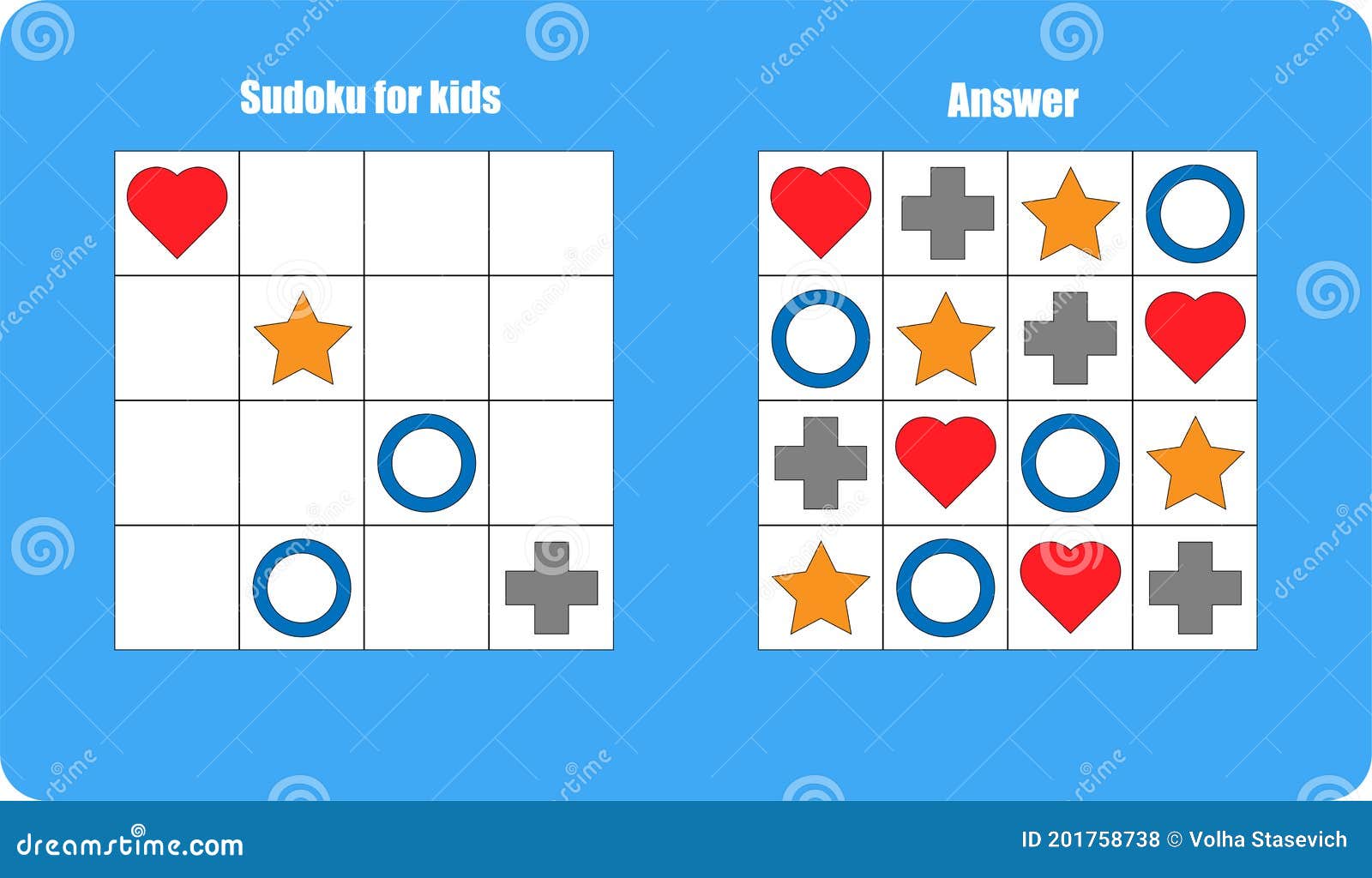 Sudoku Game with Pictures Colorful Geometric Shapes for Children, Easy ... Sudoku Game with Pictures Colorful Geometric Shapes for Children, Easy ...