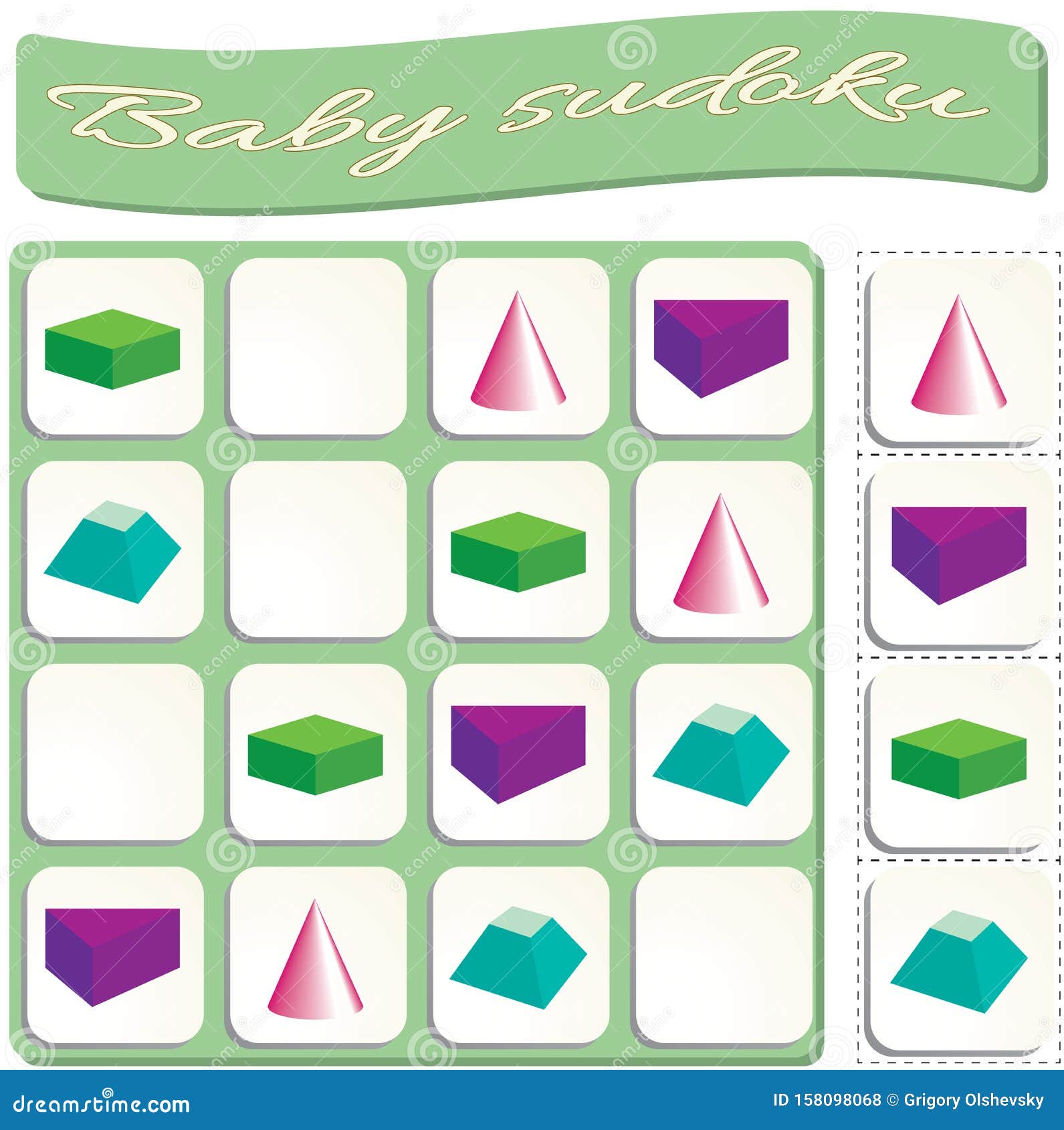 Sudoku for Kids with Colorful Geometric Figures. Game for Preschool ... Sudoku for Kids with Colorful Geometric Figures. Game for Preschool ...