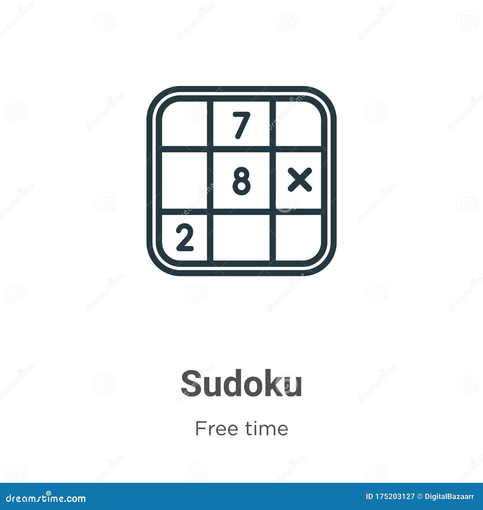 Sudoku Linear Icon. Modern Outline Sudoku Logo Concept On White Cartoon ...