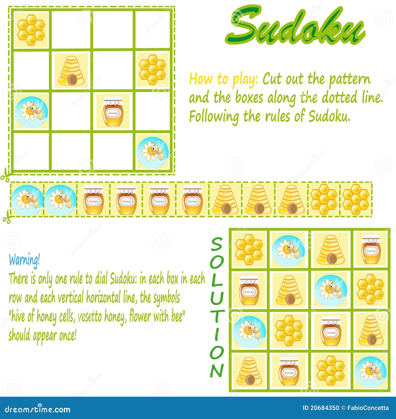 Sudoku with Pictures for Children. Stock Vector - Illustration of icons ...