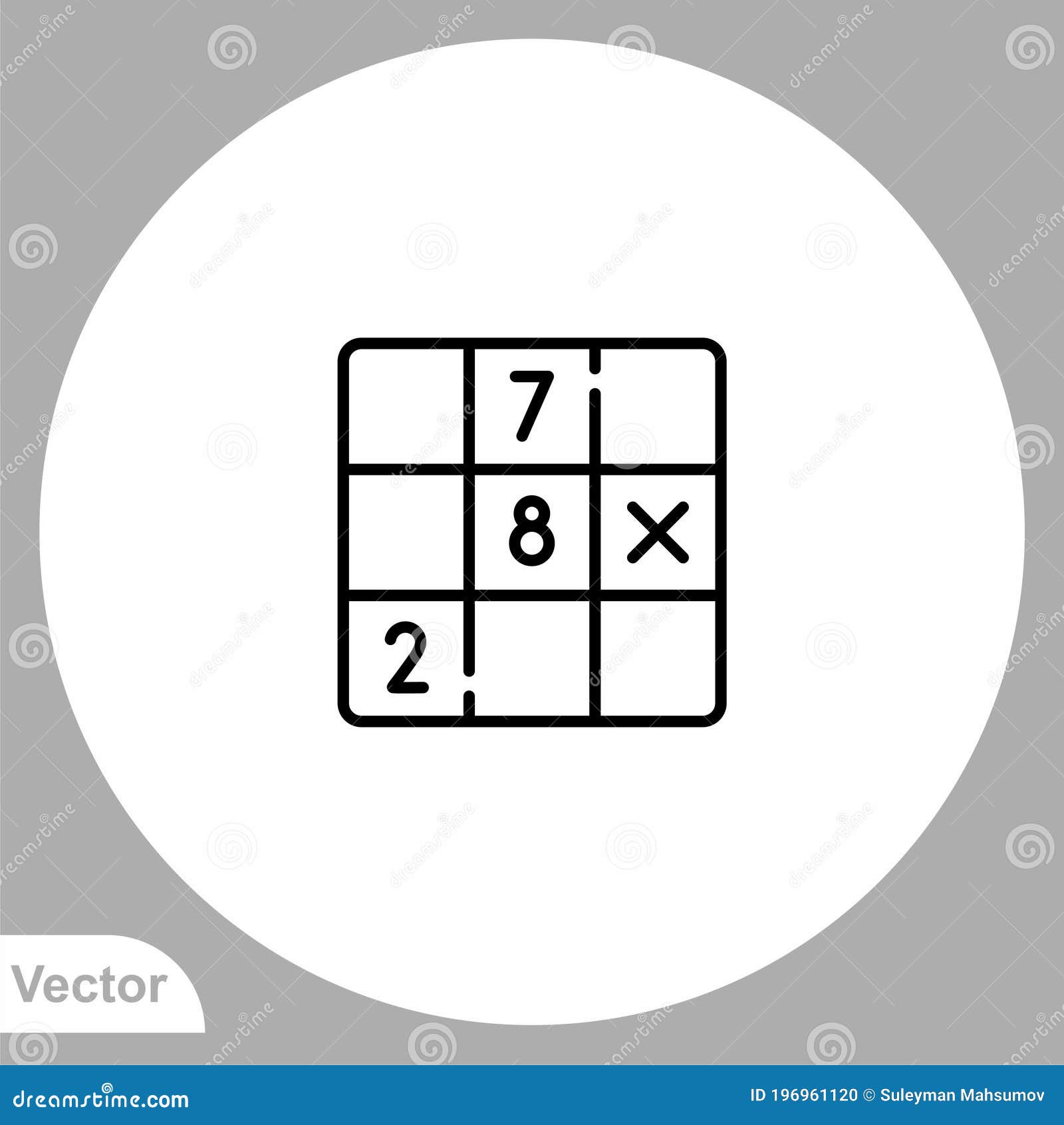 Sudoku Vector Icon Sign Symbol Stock Vector - Illustration of icon ...