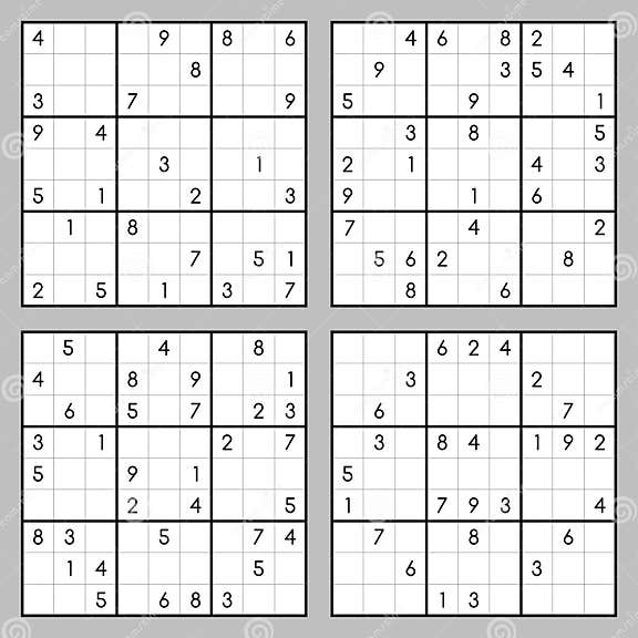 Sudoku vector set stock vector. Illustration of puzzle - 68833526