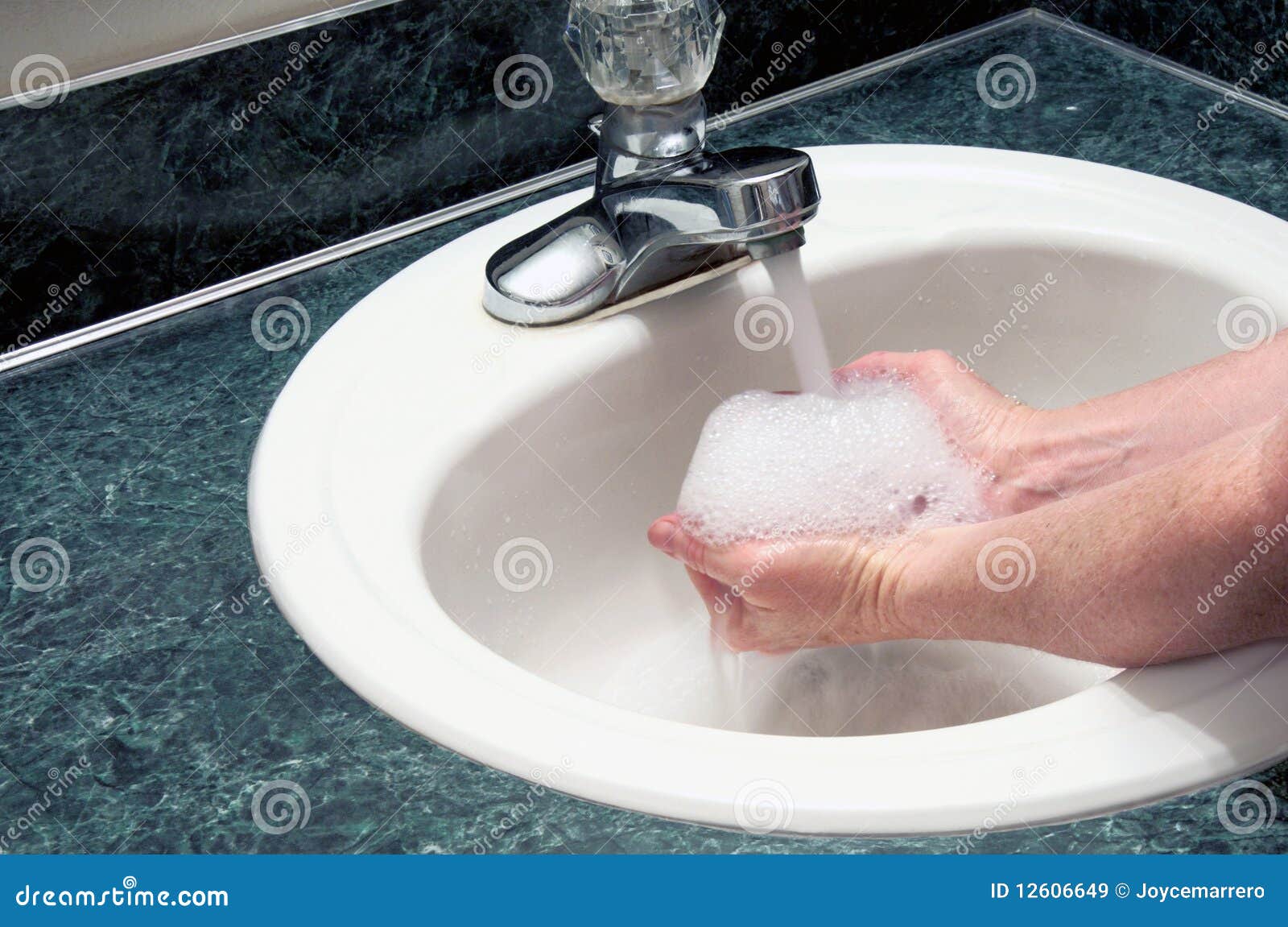 Sudsy Hands stock image. Image of preventive, faucet - 12606649