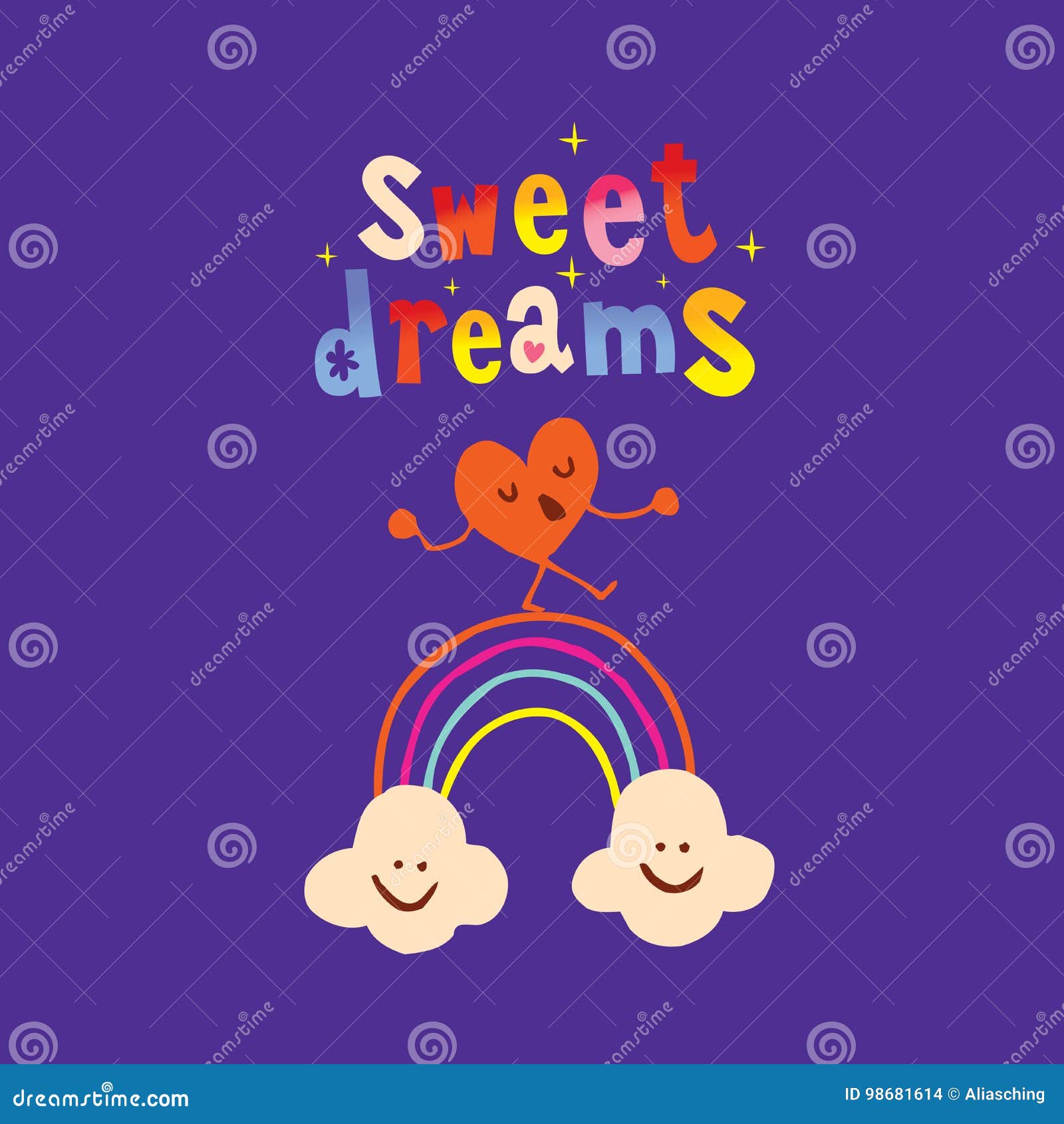 Sueños dulces ilustración del vector. Ilustración de tipo - 98681614