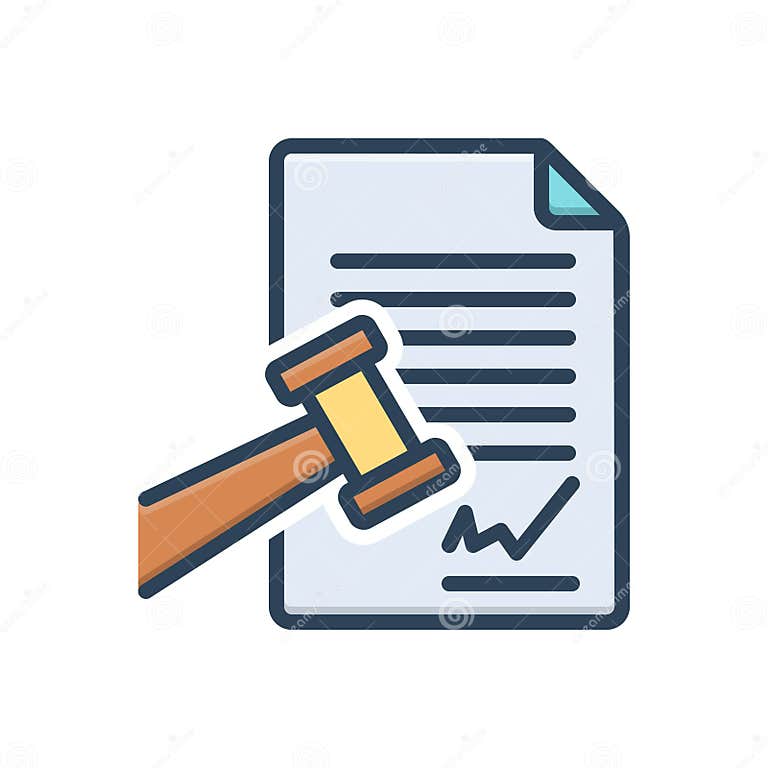 Color Illustration Icon for Sue, File a Claim and Prosecute Stock ...