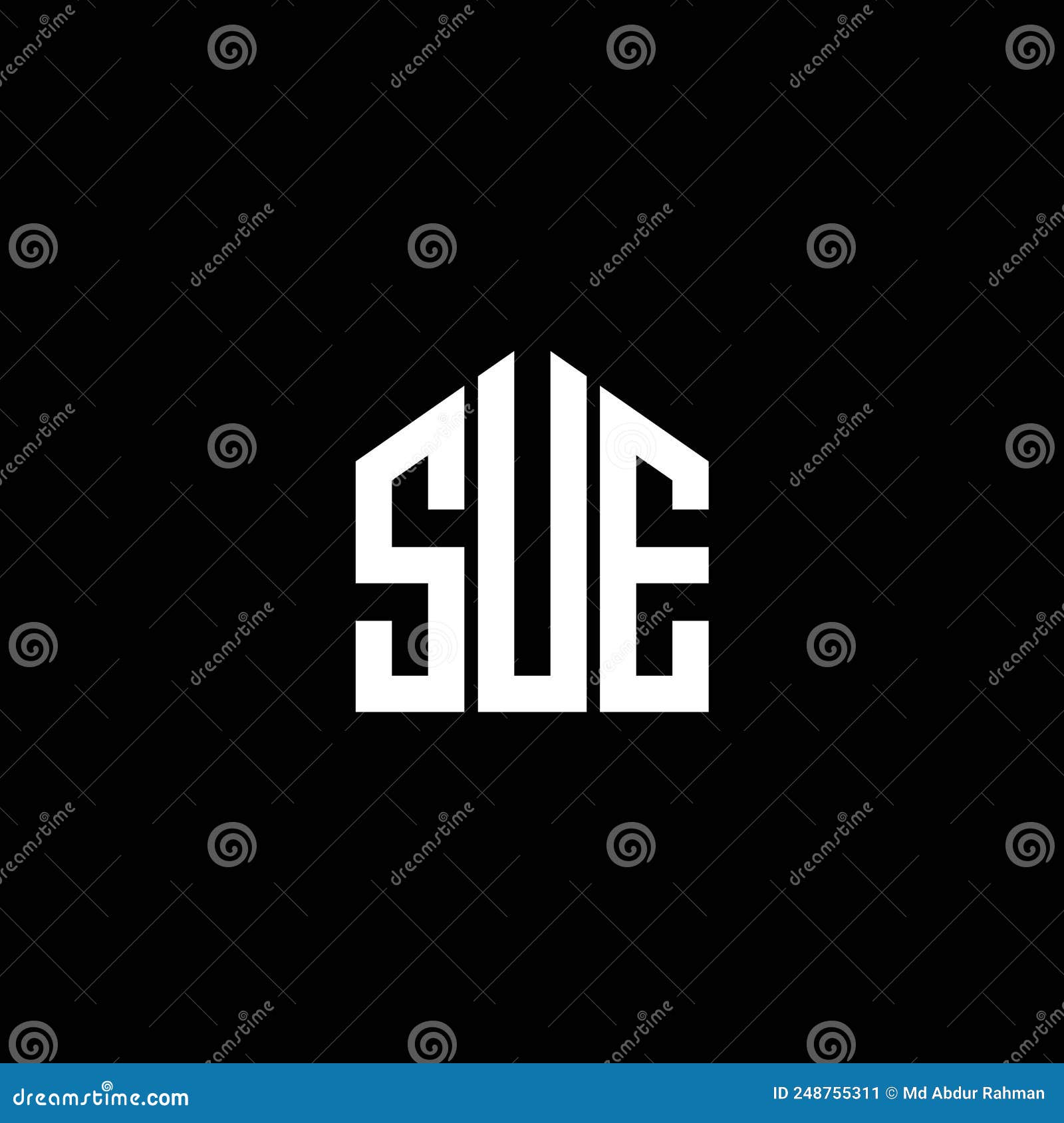 SUE Letter Logo Design On BLACK Background. SUE Creative Initials ...