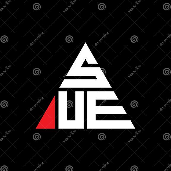 SUE Triangle Letter Logo Design with Triangle Shape. SUE Triangle Logo ...