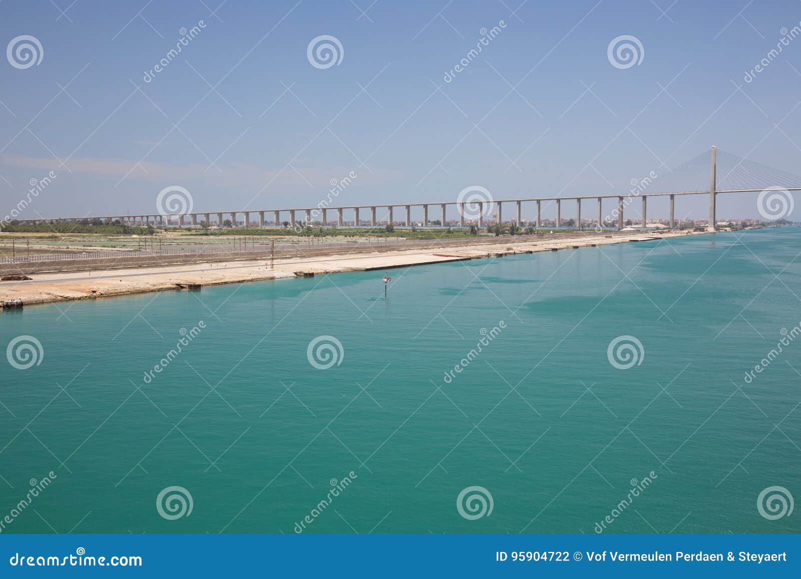 The Suez Canal Bridge on the West Bank Stock Photo - Image of nautical ...