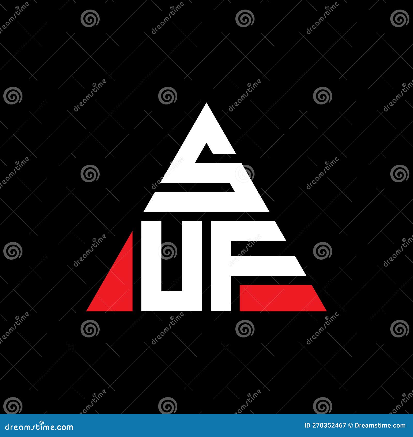 SUF Triangle Letter Logo Design with Triangle Shape. SUF Triangle Logo ...