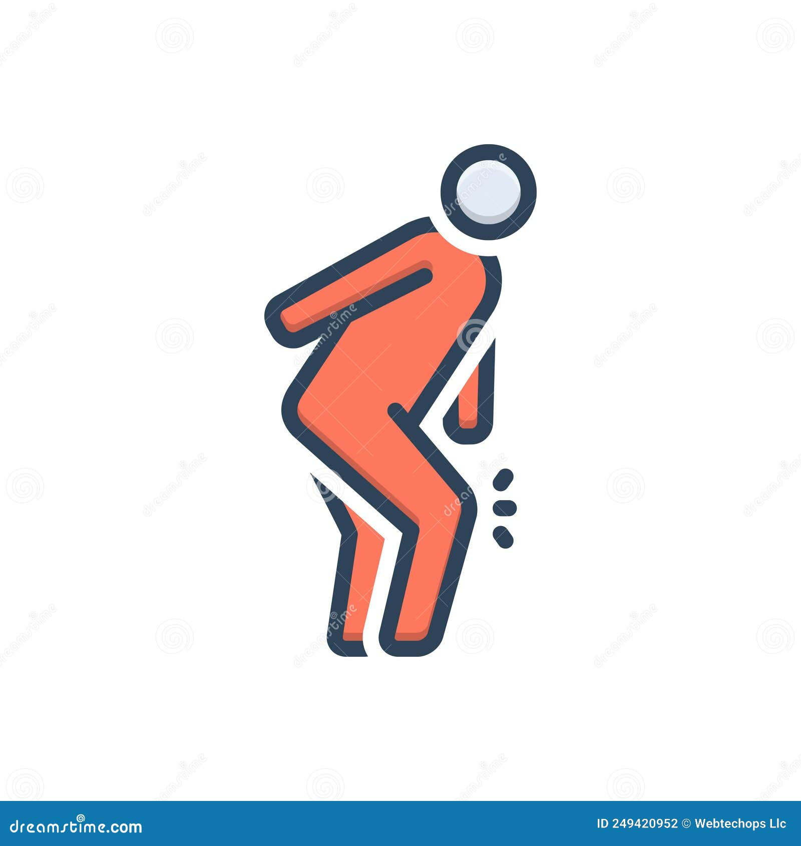 Color Illustration Icon for Suffer, Deteriorate and Pain Stock ...