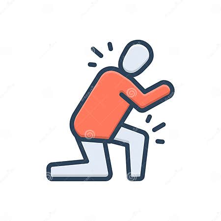 Color Illustration Icon for Suffer, Disease and Endure Stock ...