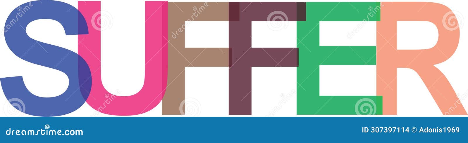 Suffer word on white stock illustration. Illustration of grief - 307397114