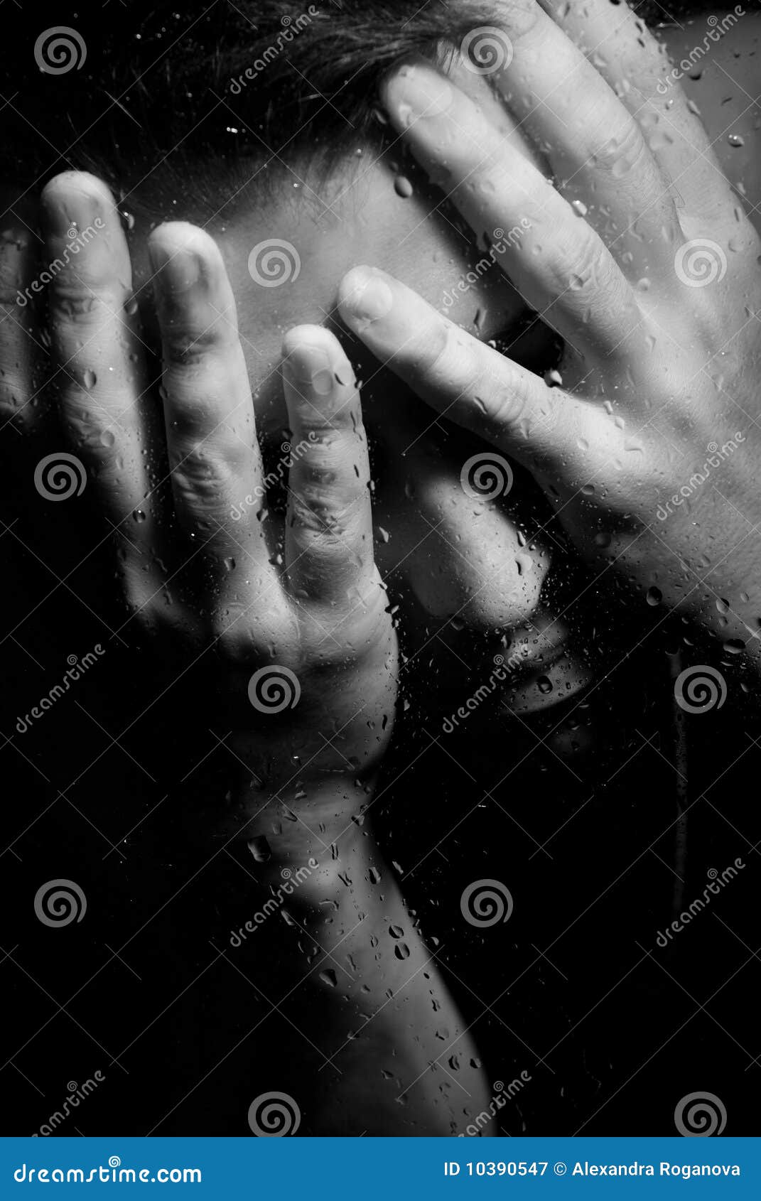 Suffering Man with His Face in His Hands Stock Image - Image of male ...