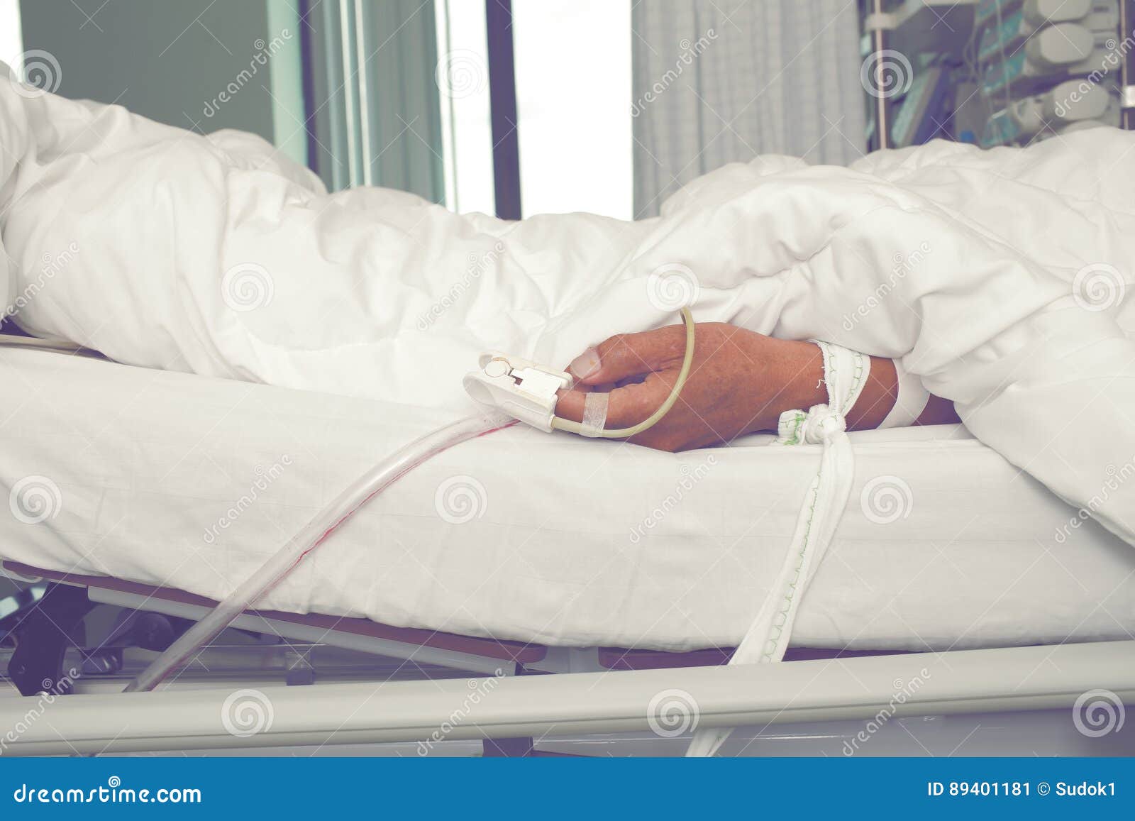 Suffering Patient in the Intensive Care Unit Stock Image - Image of ...