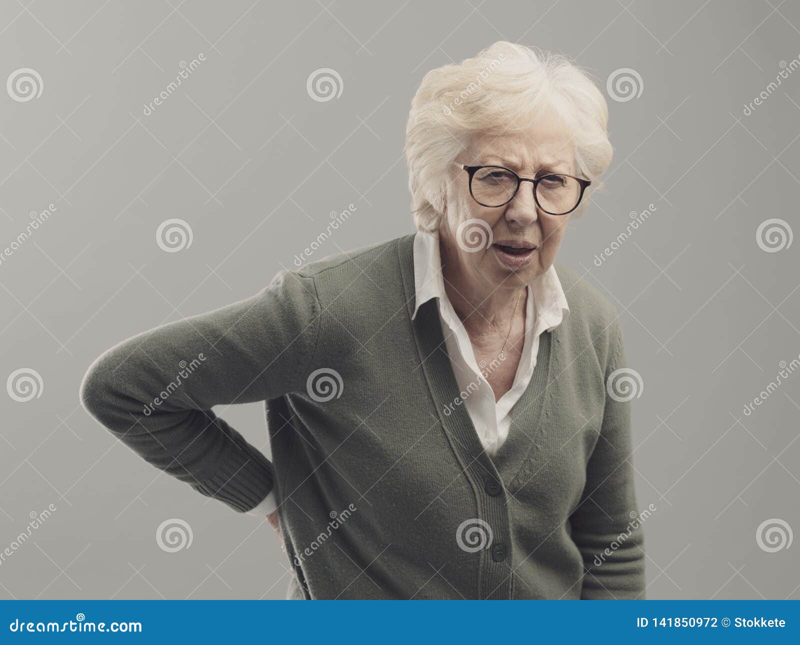 Suffering Senior Lady with Back Pain Stock Photo - Image of health ...