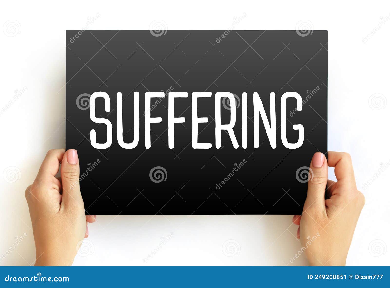 Suffering Text on Card, Concept Background Stock Image - Image of ...