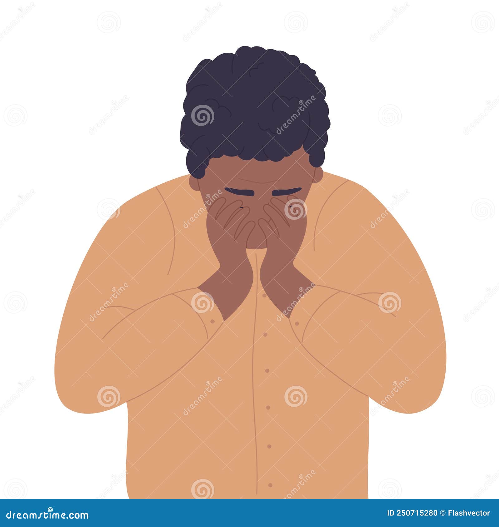 Suffering upset young man stock vector. Illustration of face - 250715280