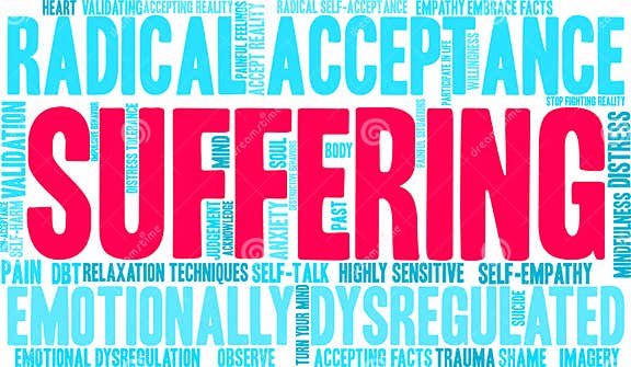 Suffering Word Cloud stock vector. Illustration of accepting - 217989802