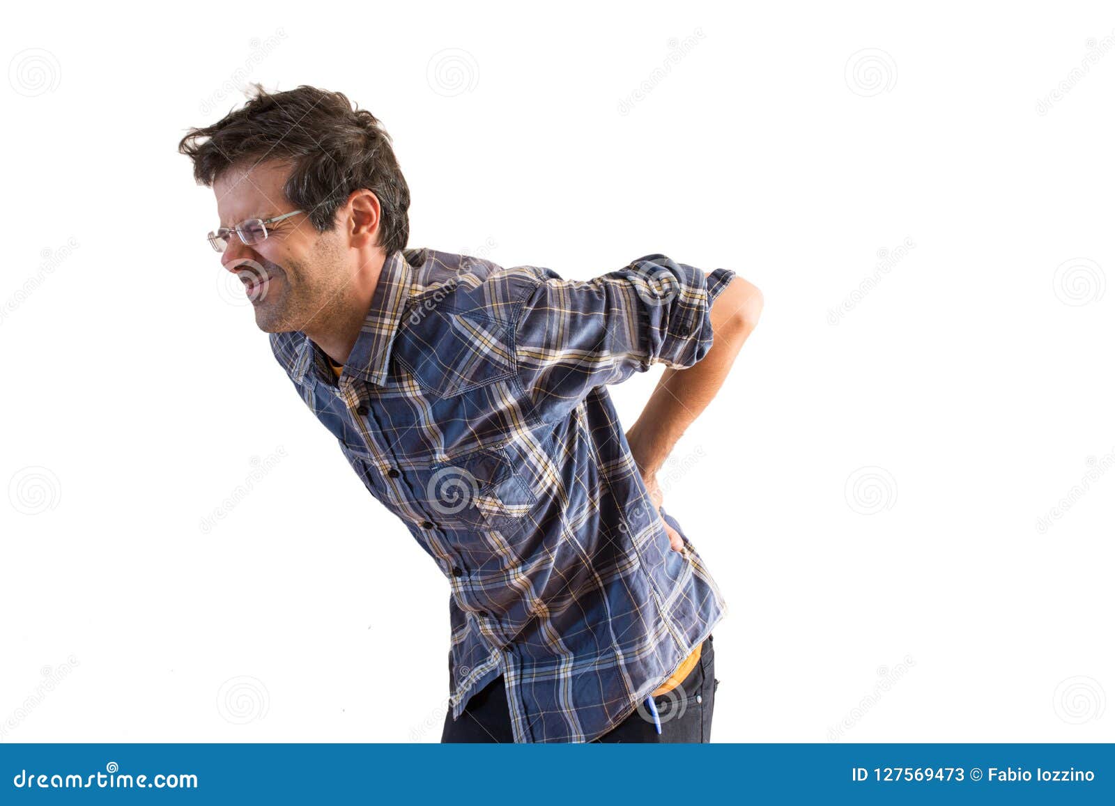 Suffering Young Man with Backache Stock Image - Image of healthcare ...