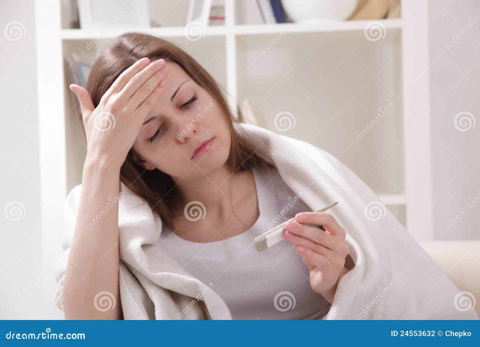 She suffers a cold stock photo. Image of cough, health - 24553632