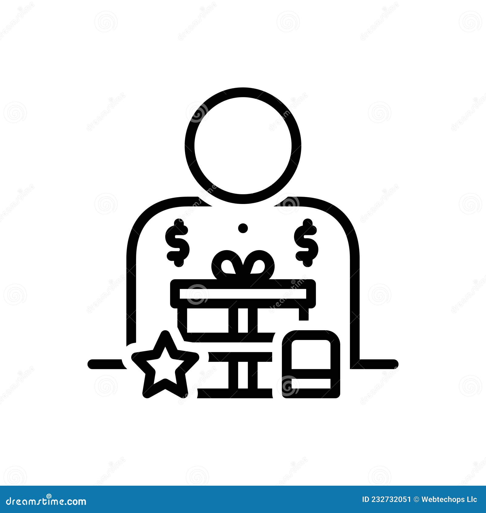 Black Line Icon for Sufficient, Adequate and Ample Stock Vector ...