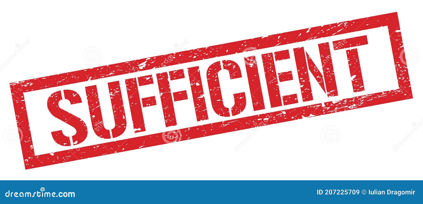 SUFFICIENT Red Grungy Rectangle Stamp Stock Illustration - Illustration ...